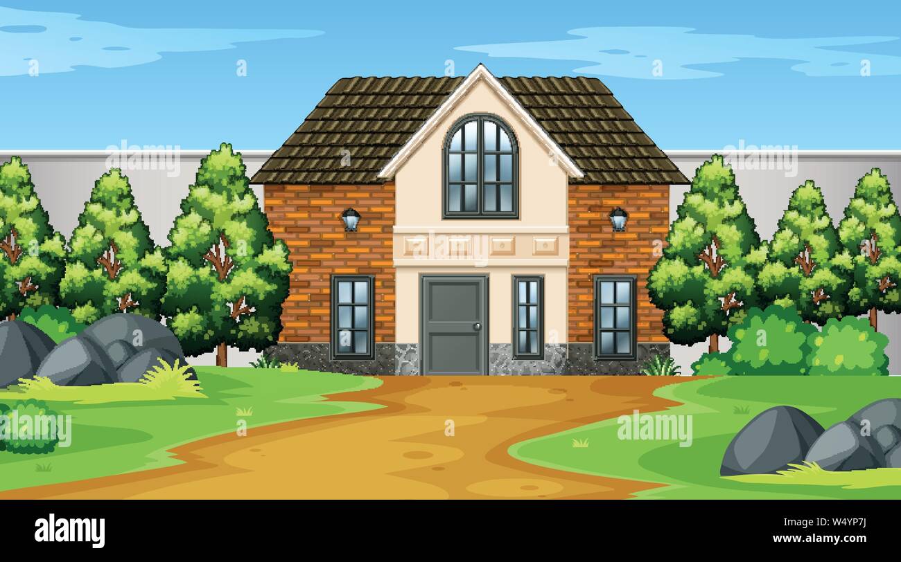 Exterior of home scene illustration Stock Vector Image & Art - Alamy