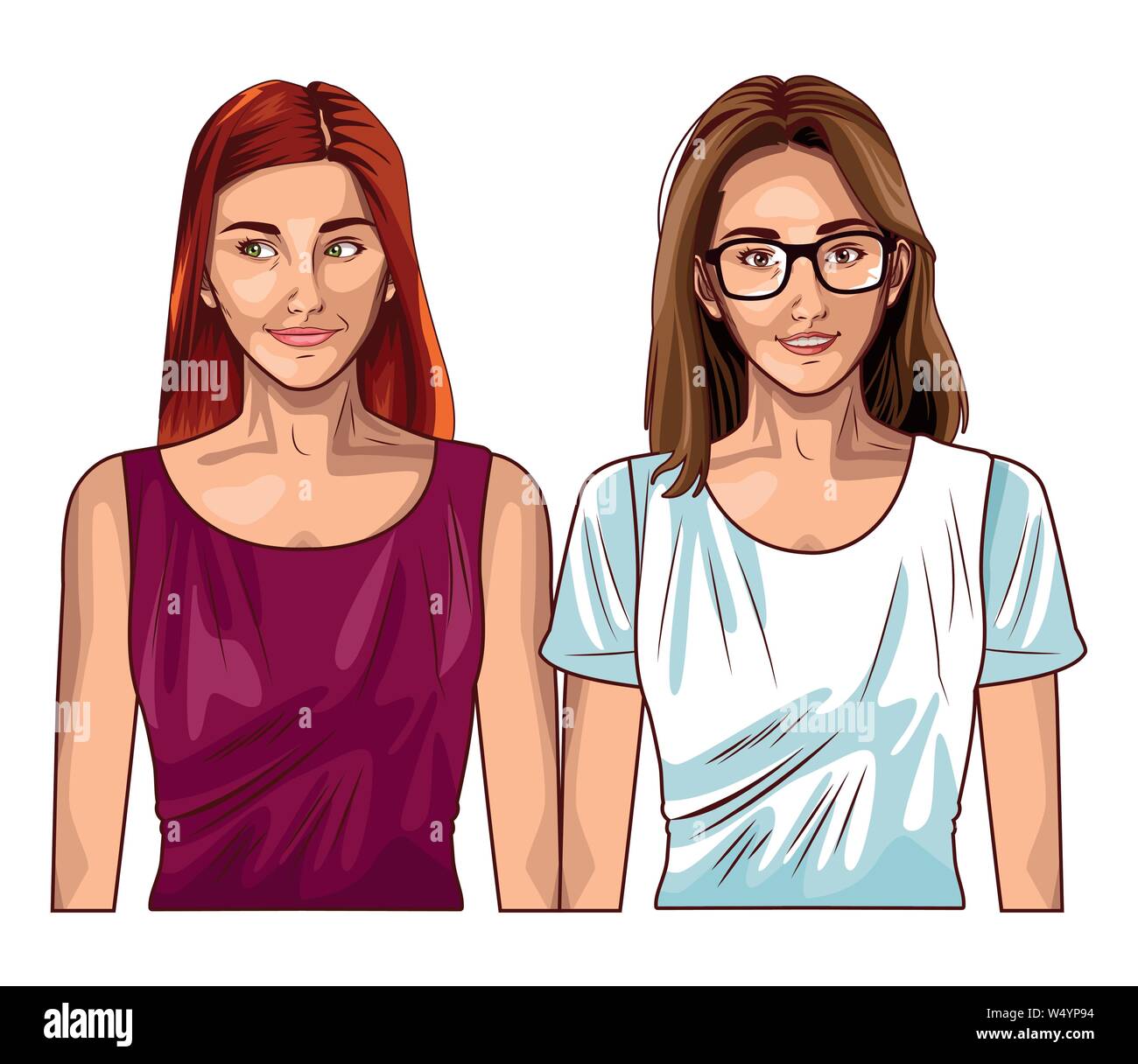 Pop art women models smiling cartoon Stock Vector Image & Art - Alamy