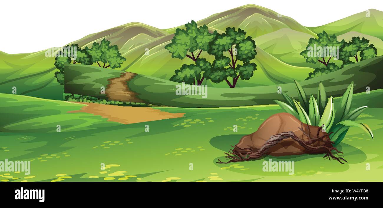 Natural environment lanscape scene illustration Stock Vector Image ...
