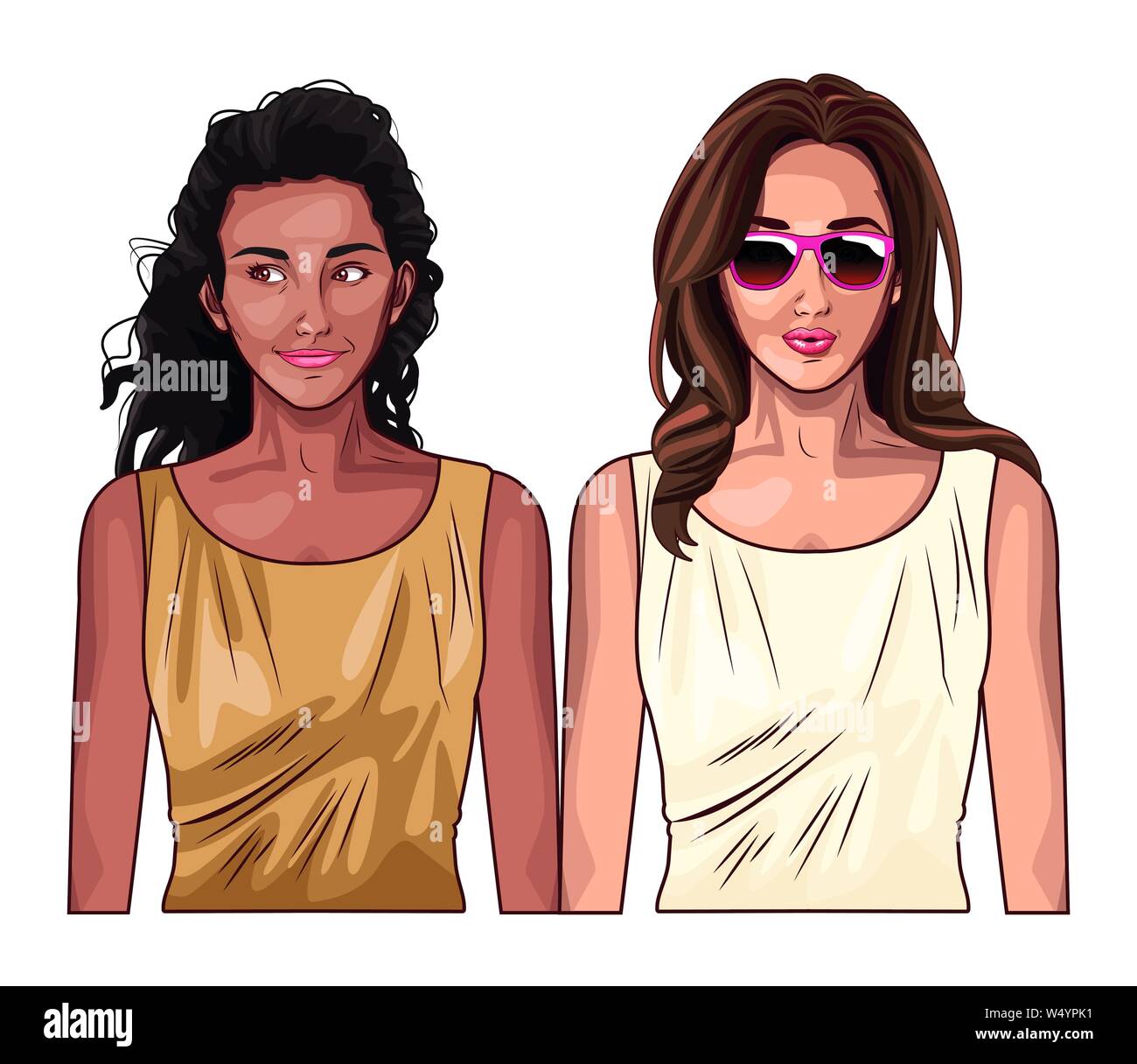 Pop art women models smiling cartoon Stock Vector Image & Art - Alamy