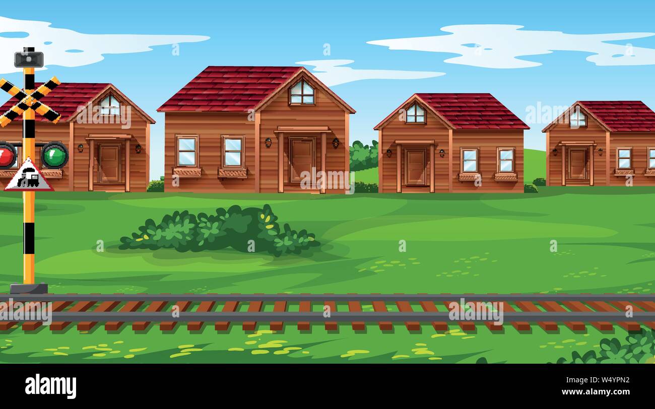 Sky and town with wallpaper Stock Vector Images - Alamy