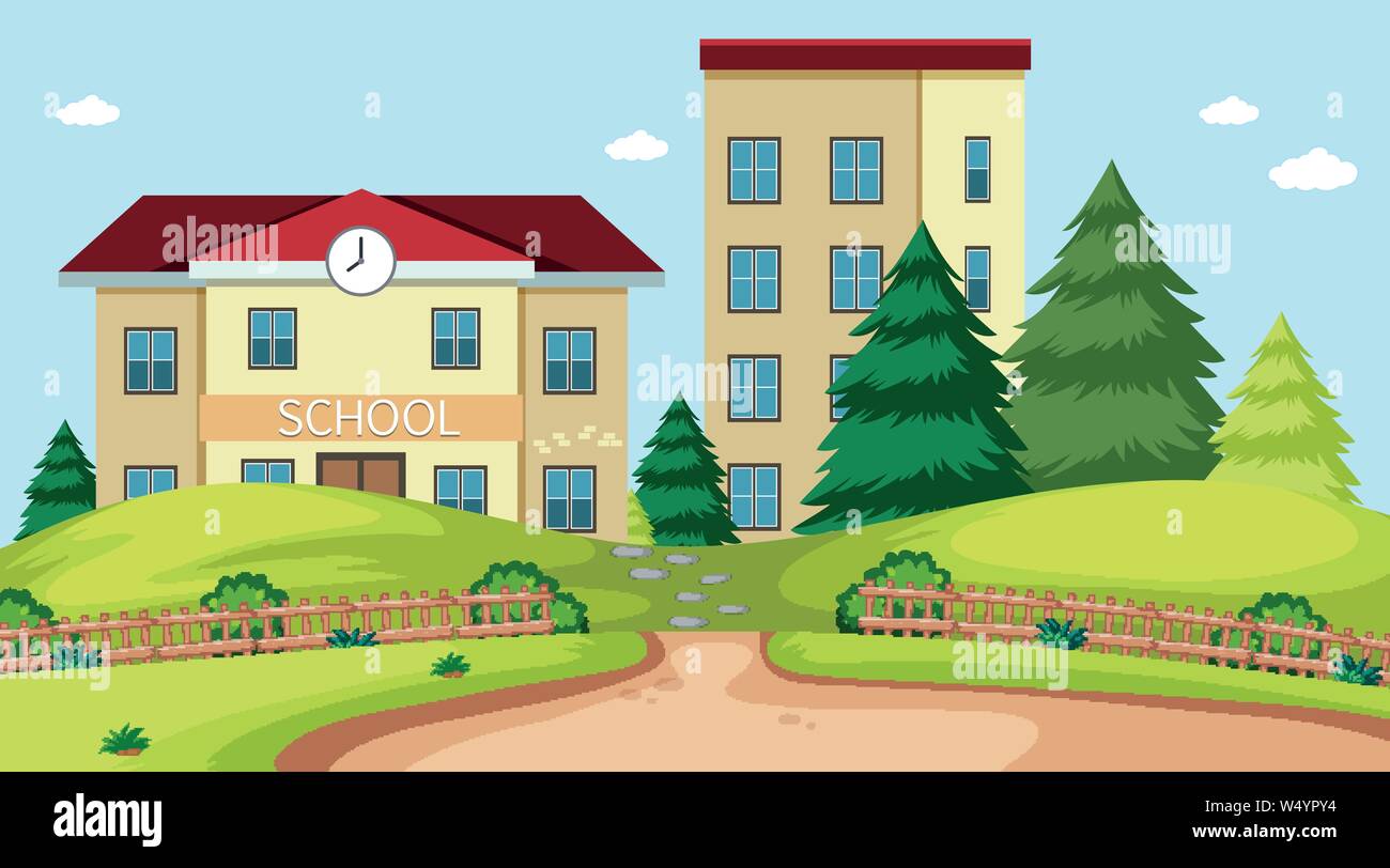 Natural environment scenes landscape illustration Stock Vector Image ...