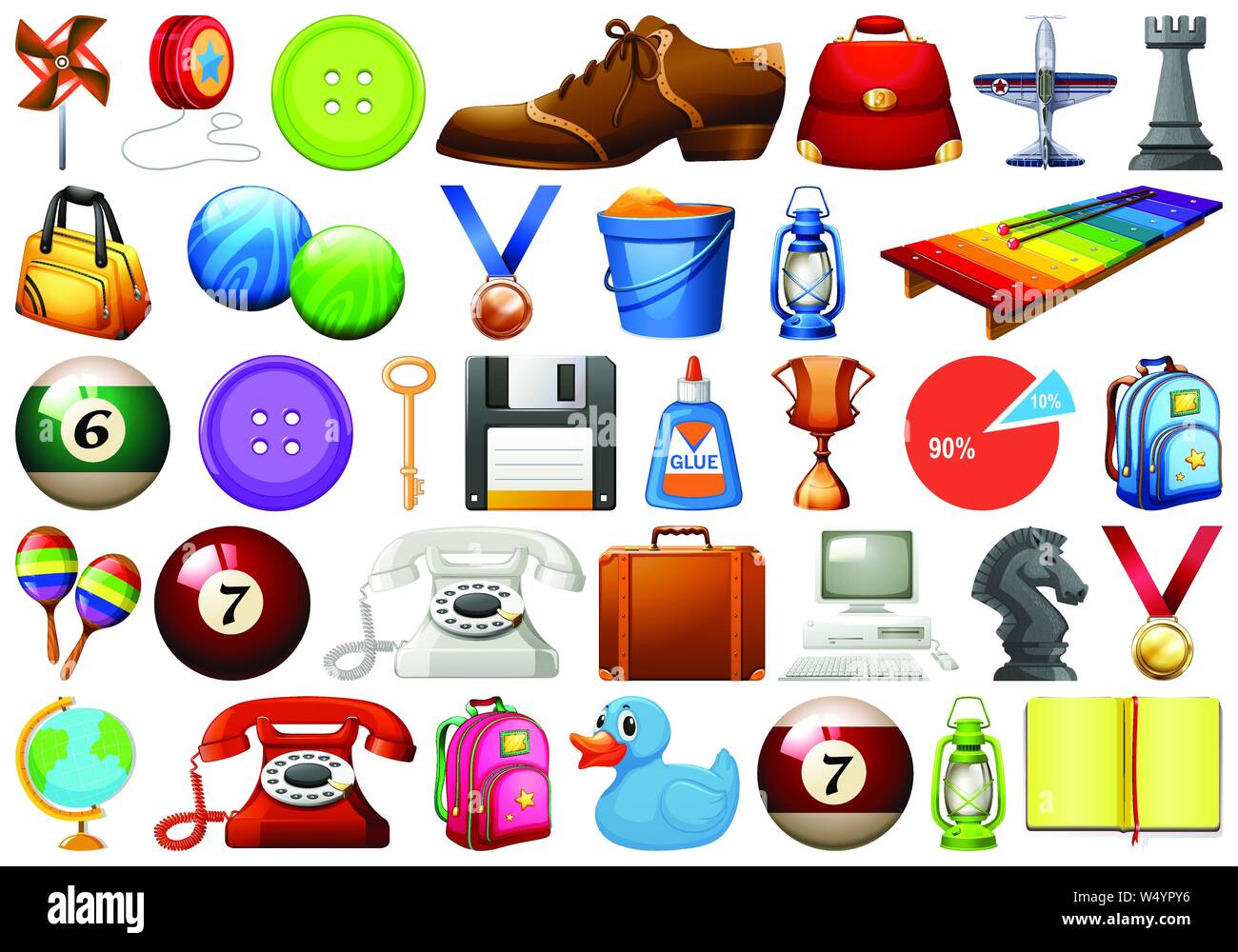 Set of different objects illustration Stock Vector Image & Art - Alamy