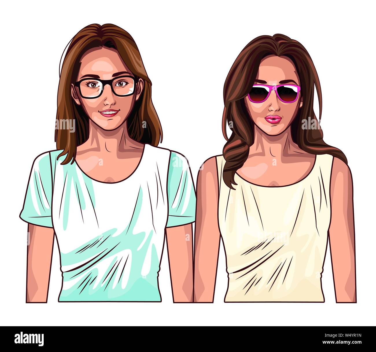 Pop art women models smiling cartoon Stock Vector Image & Art - Alamy