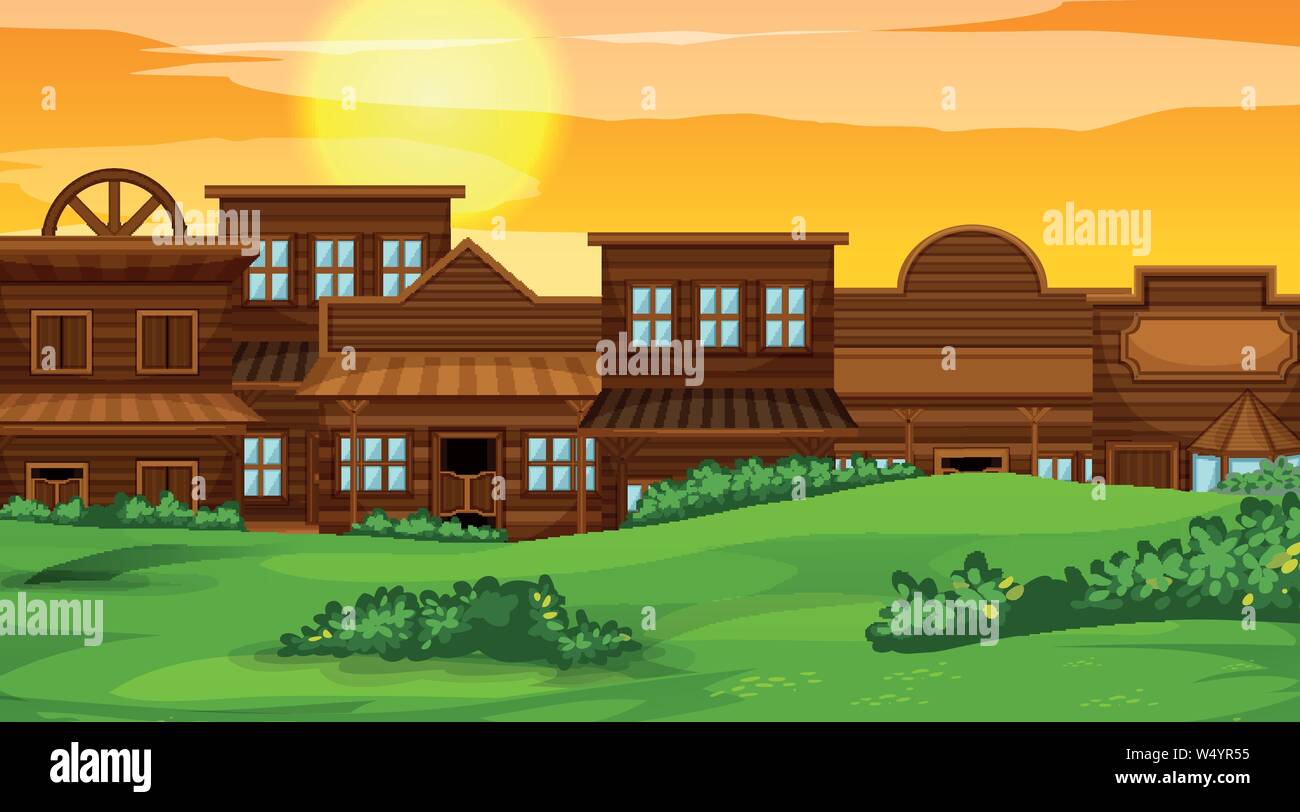 Old buidling town scene illustration Stock Vector Image & Art - Alamy