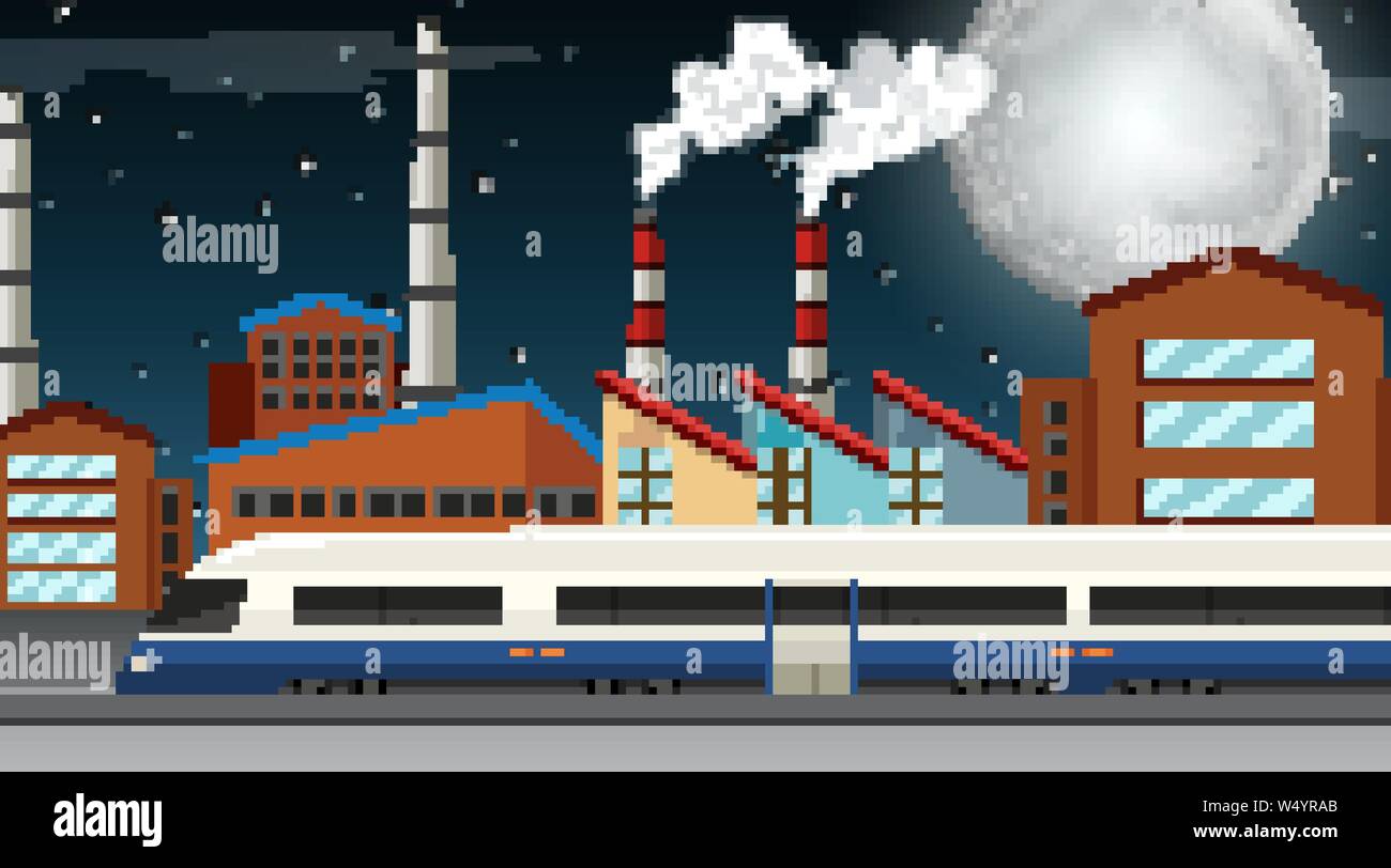 Pollution from factory theme scene in nature illustration Stock Vector ...