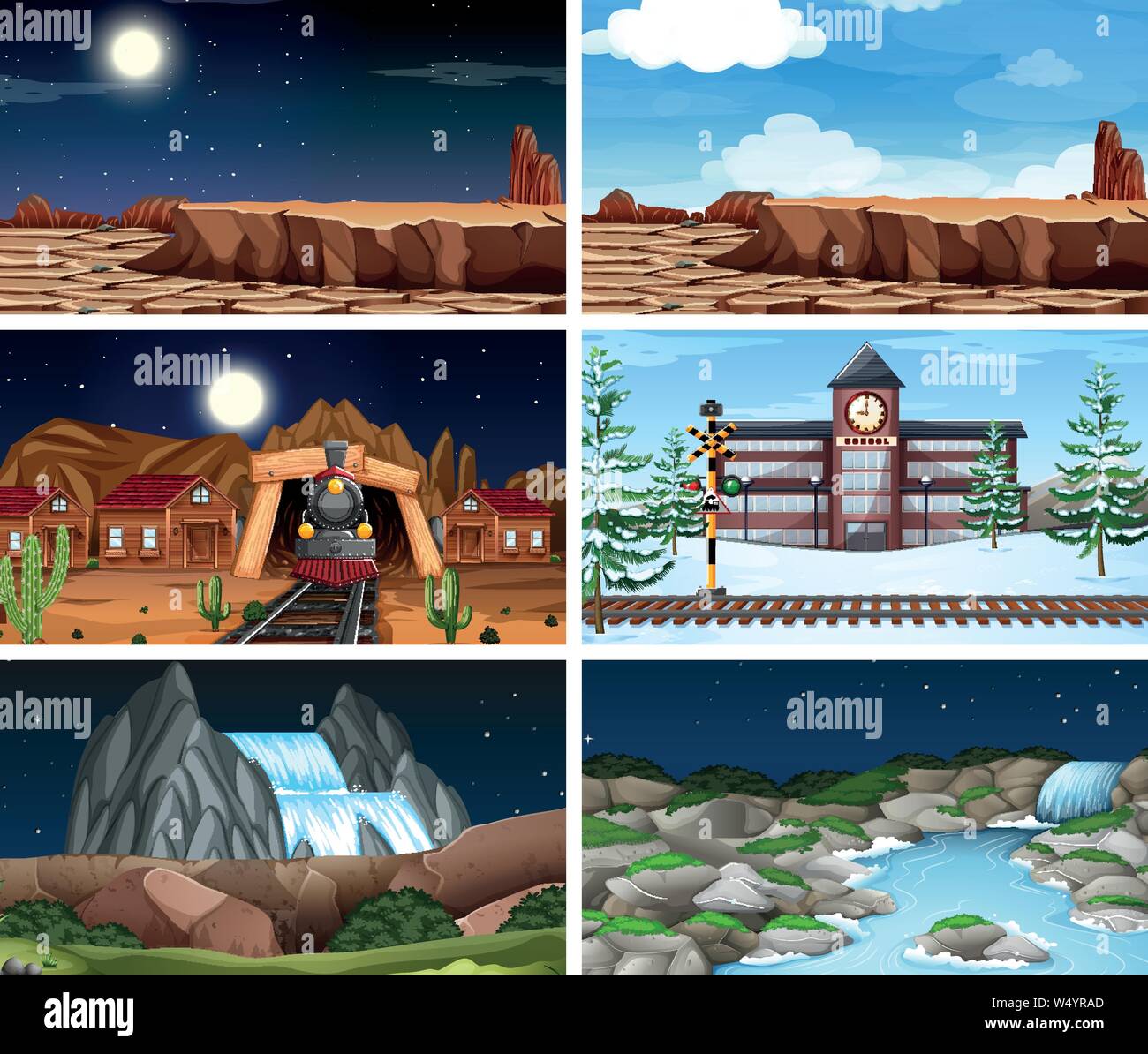 Large set of scenes illustration Stock Vector Image & Art - Alamy