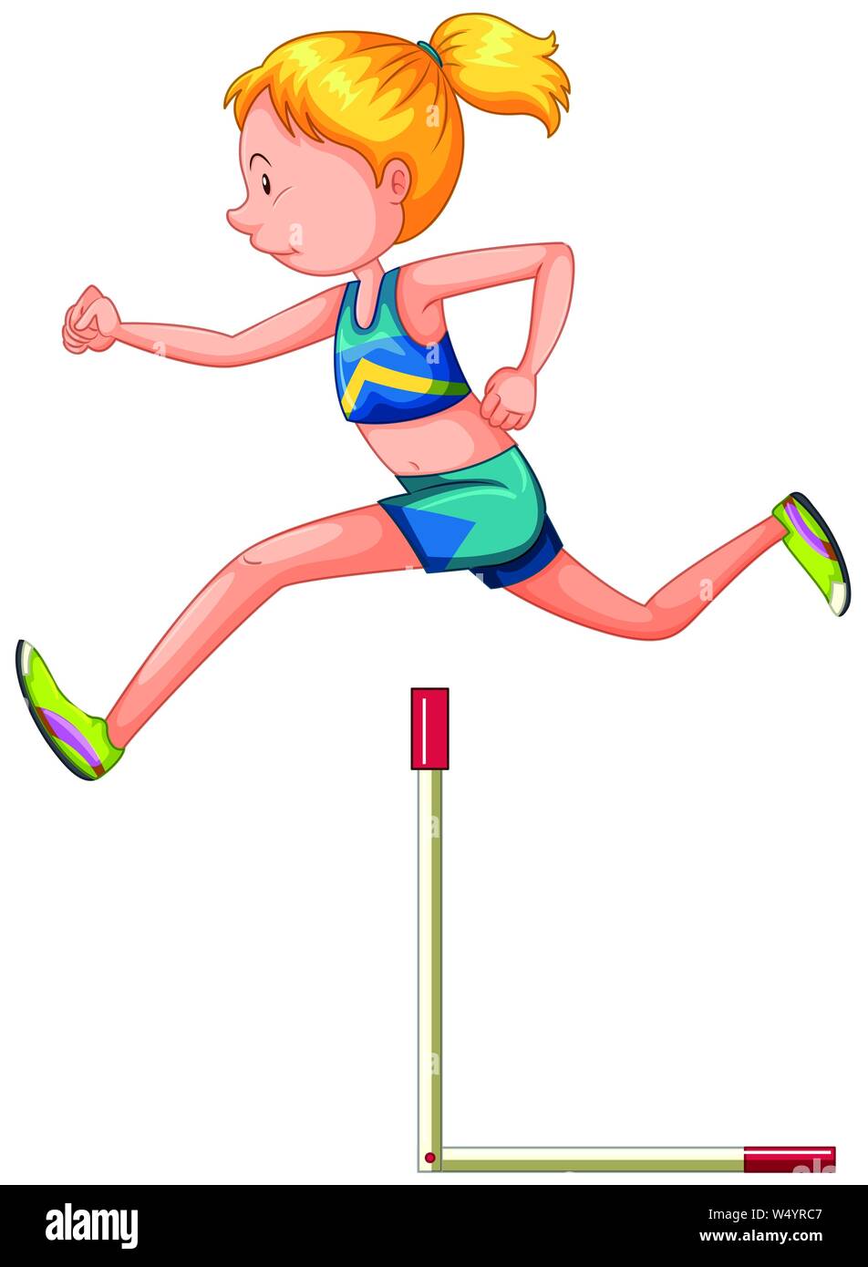 Girl running over hurdle illustration Stock Vector Image & Art - Alamy