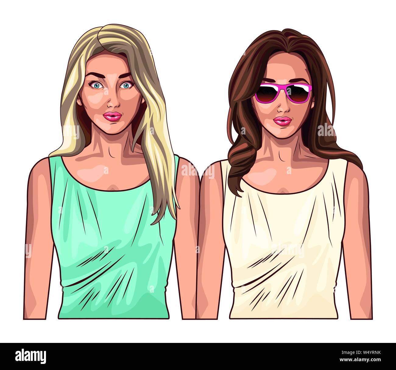 Pop art women models smiling cartoon Stock Vector Image & Art - Alamy