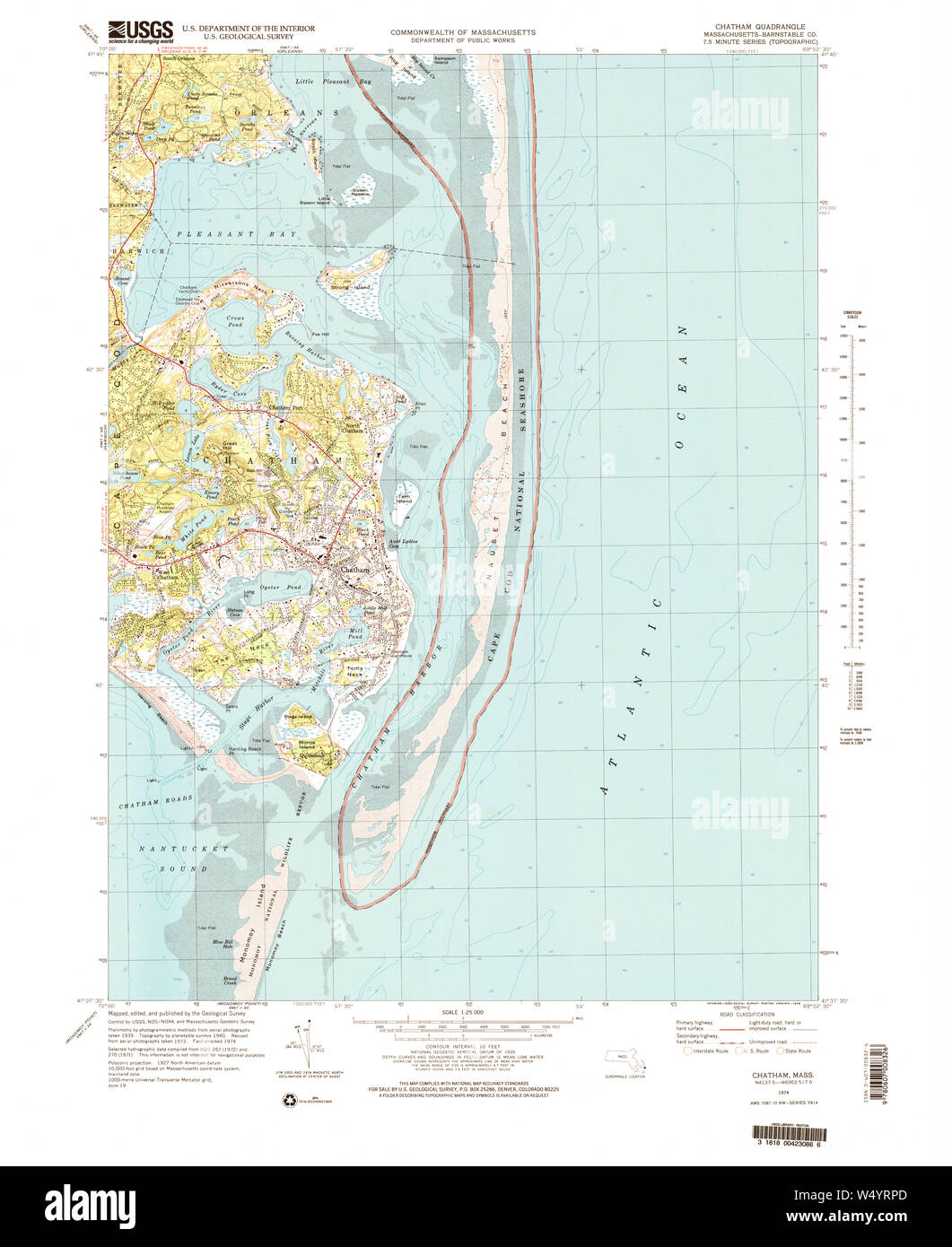 Massachusetts USGS Historical Topo Map MA Chatham 350888 1974 25000 ...