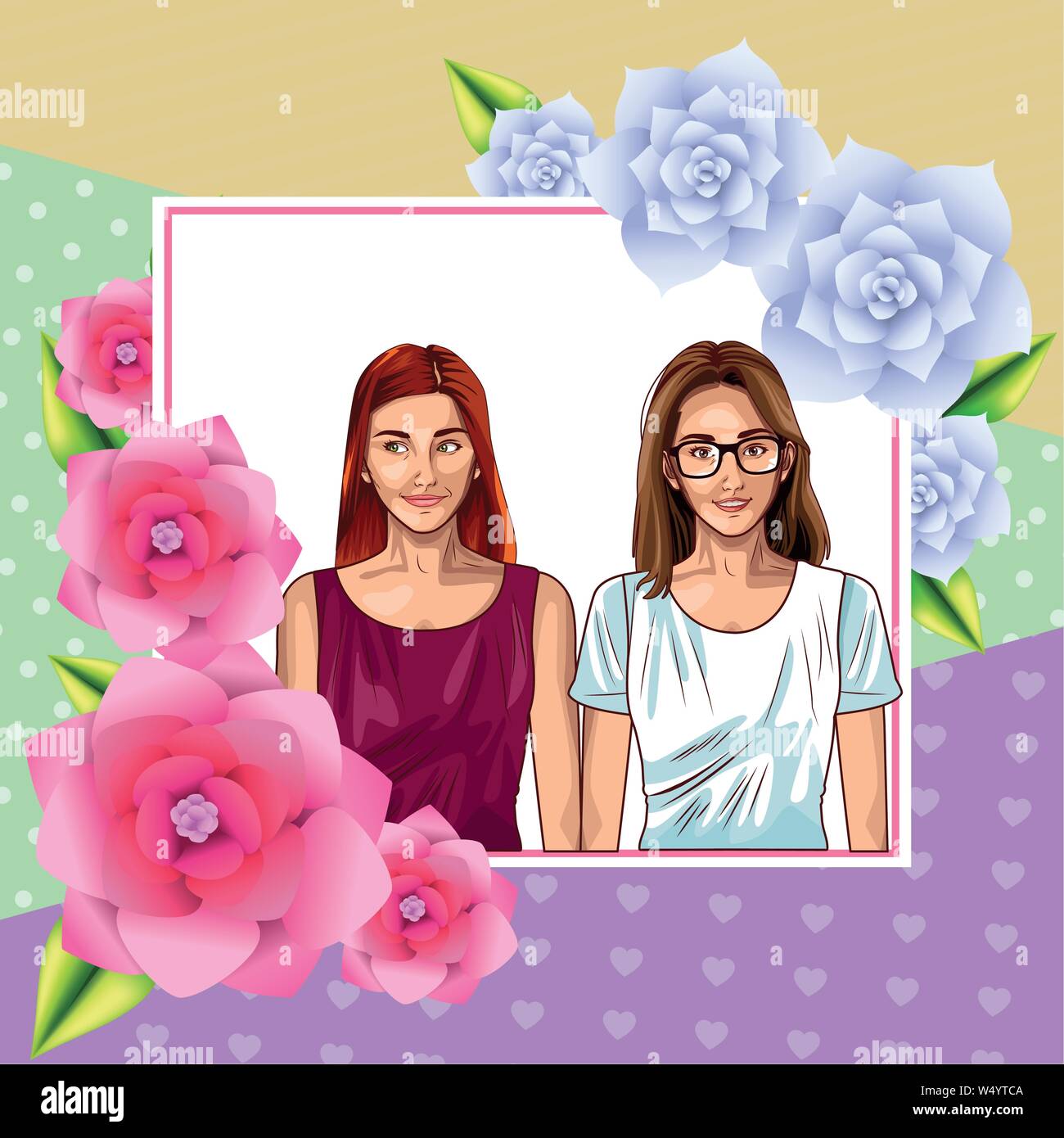 Pop art women models smiling cartoon Stock Vector Image & Art - Alamy