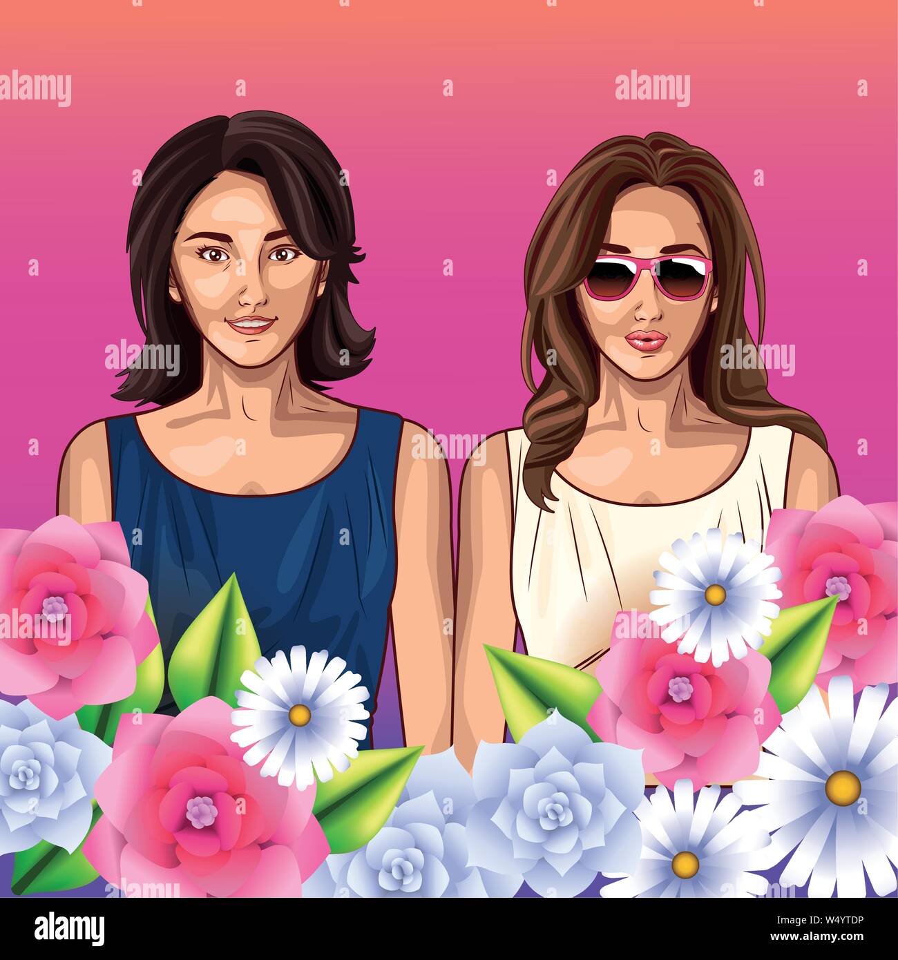 Pop art women models smiling cartoon Stock Vector Image & Art - Alamy