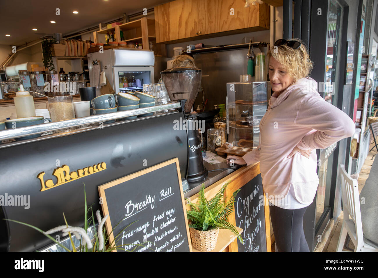 Sydney, cafe and model released lady woman orders coffee and breakfast ...