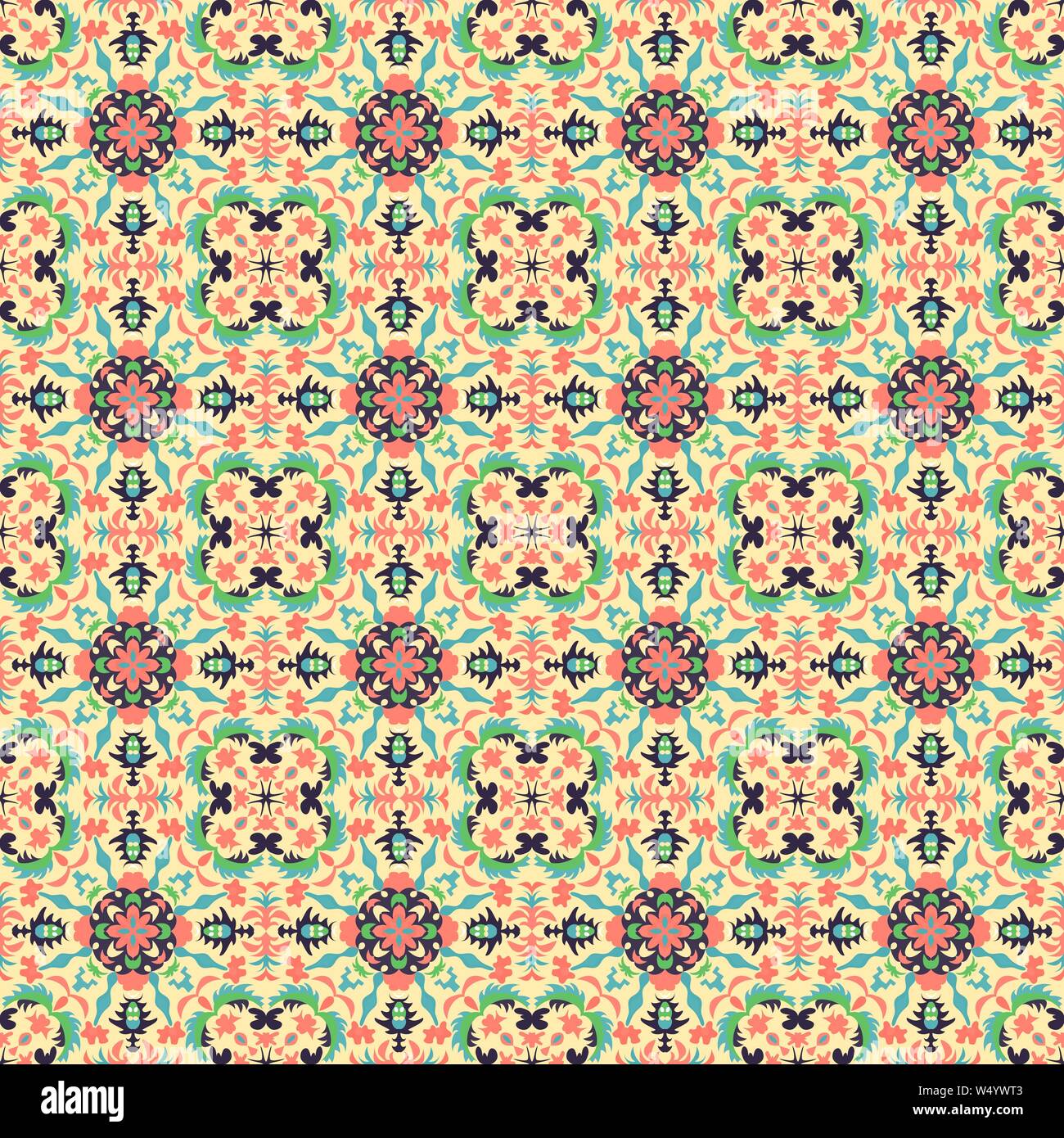 abstract objects on a light background in retro style seamless pattern ...