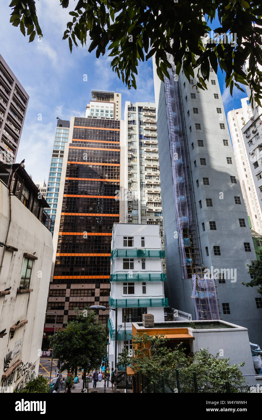 The Ladder Street in Sheung Wan, a small pedestrian street consisting ...