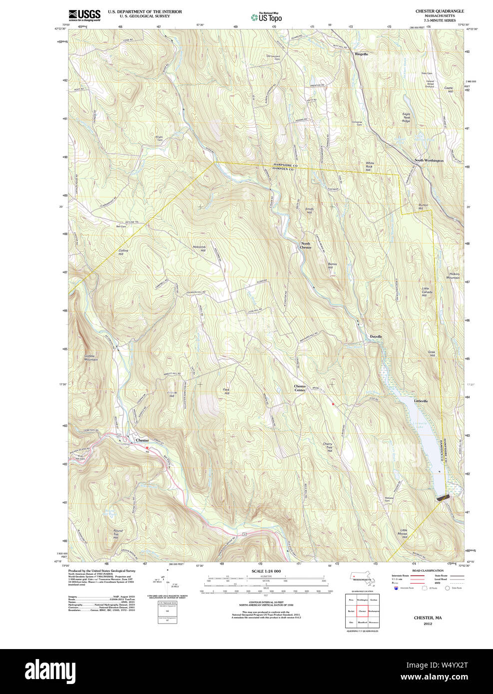 Massachusetts USGS Historical Topo Map MA Chester 20120606 TM ...