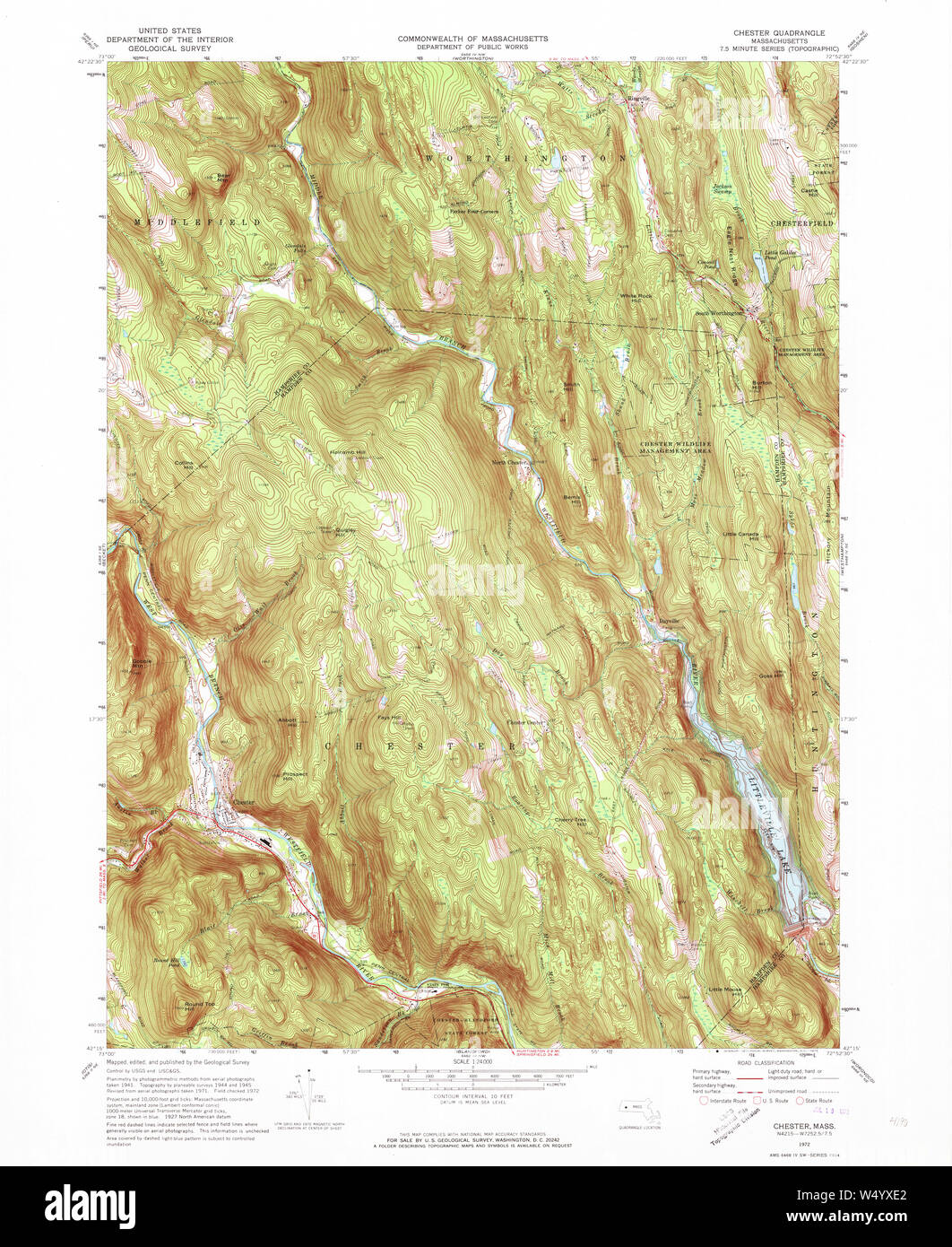 Massachusetts USGS Historical Topo Map MA Chester 350059 1972 24000 ...