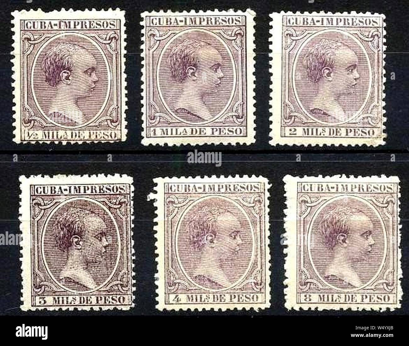 Cuba 1892 newspaper stamps Stock Photo - Alamy