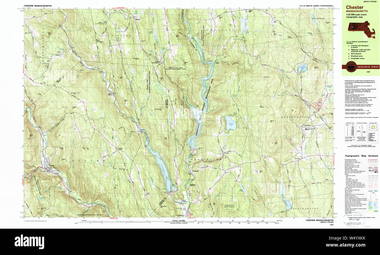 Massachusetts USGS Historical Topo Map MA Chester 350896 1987 25000 ...