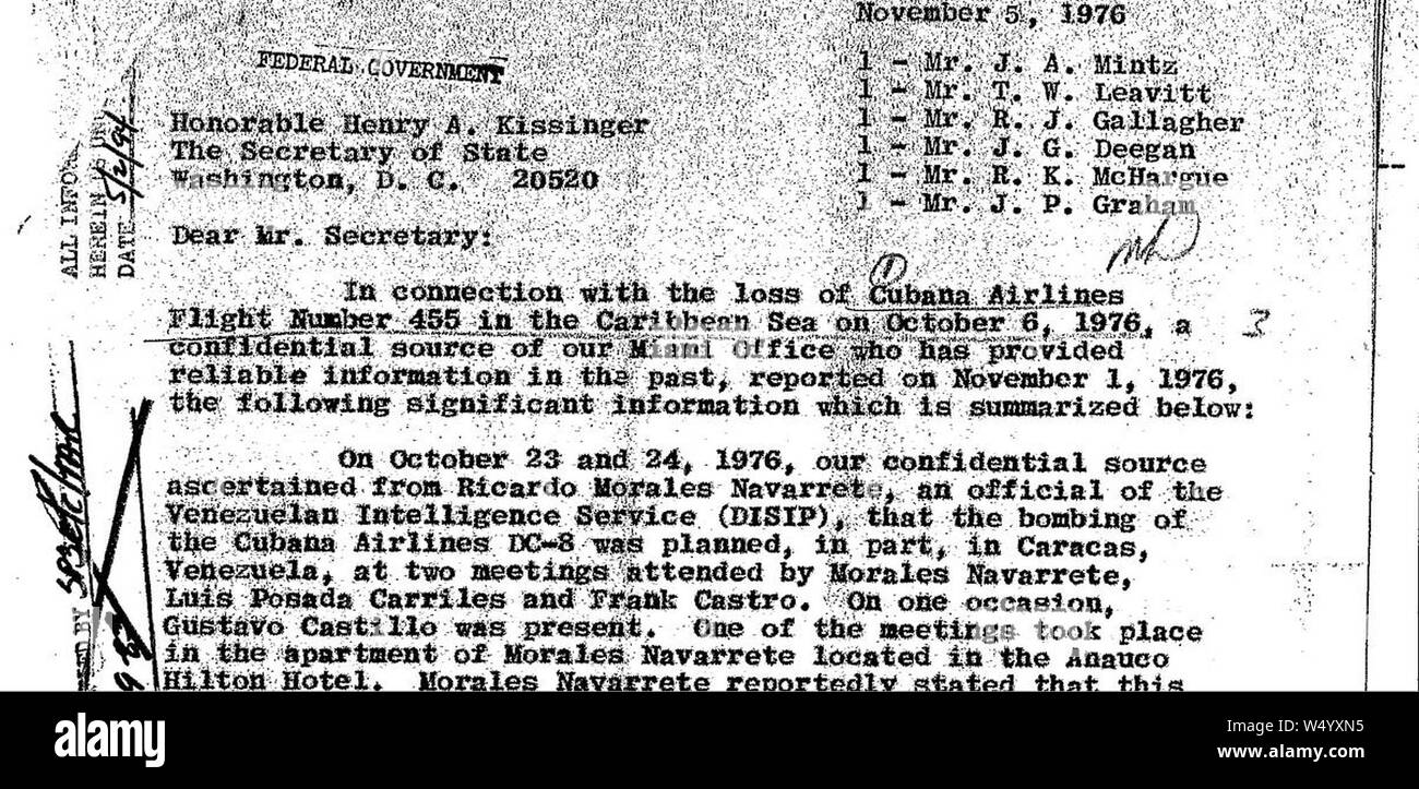 Cubana flight 455 document2 Stock Photo - Alamy