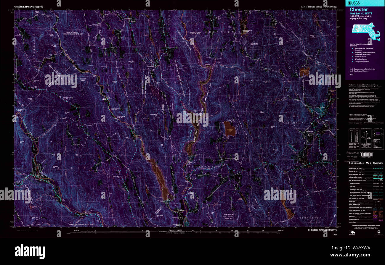 Massachusetts USGS Historical Topo Map MA Chester 350899 1997 25000 ...