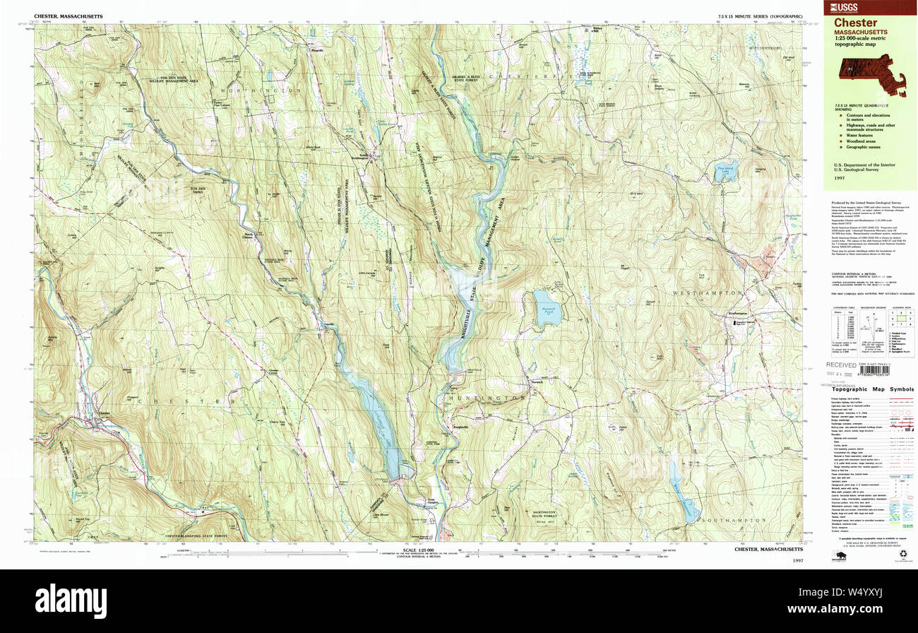 Massachusetts USGS Historical Topo Map MA Chester 350899 1997 25000 ...
