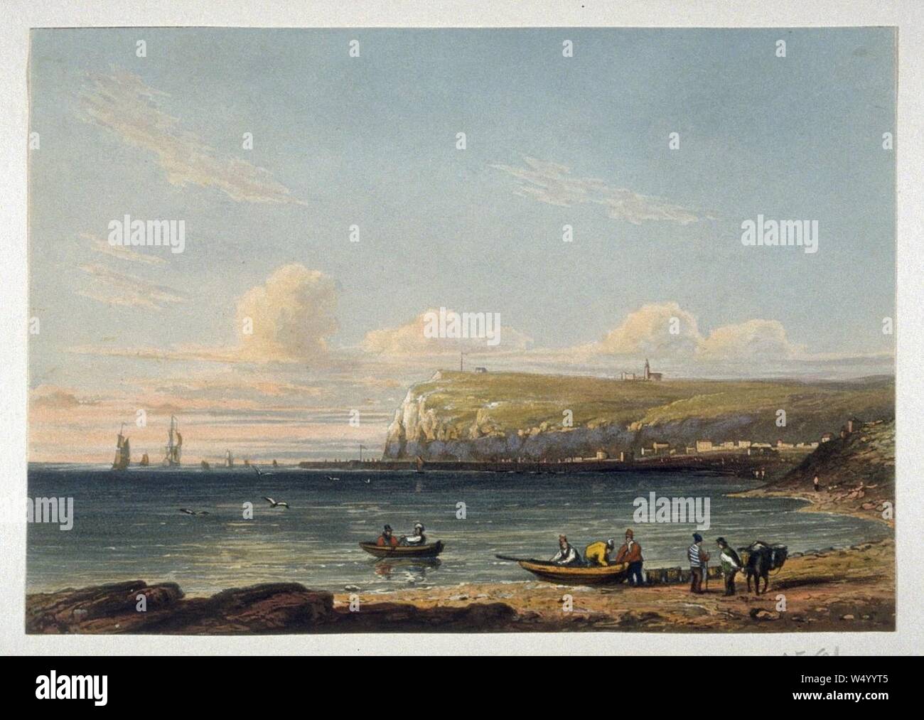 David Cox (I) - View of Fécamp, France Stock Photo - Alamy