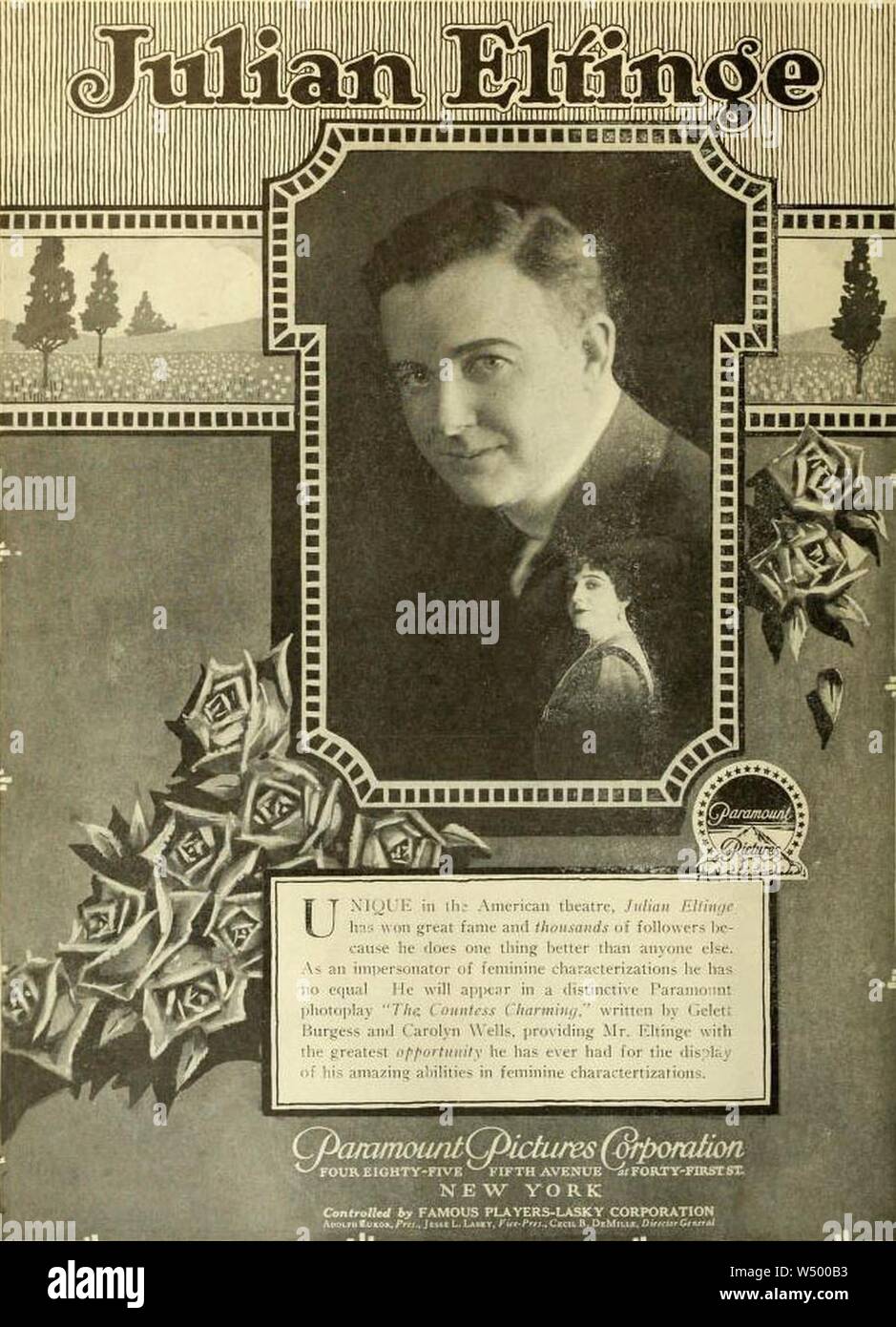 Julian Eltinge 1917 Stock Photo - Alamy