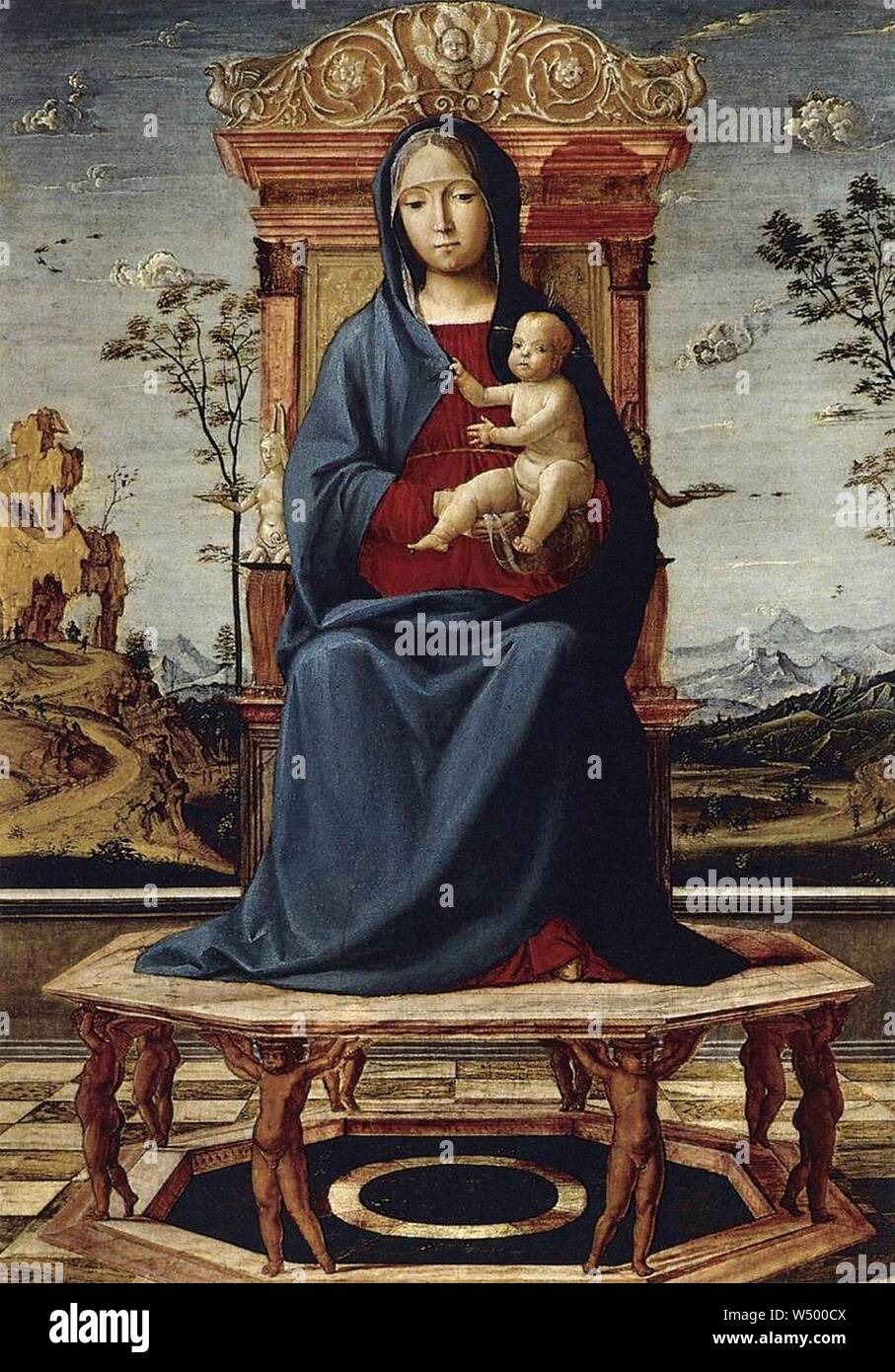 Lorenzo Costa - Virgin and Child Enthroned Stock Photo - Alamy