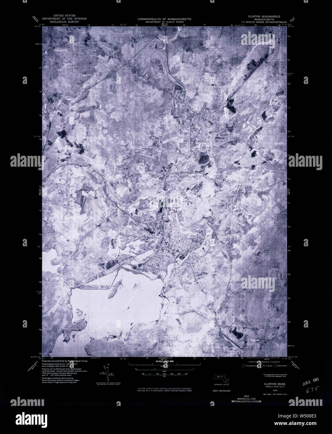 Massachusetts USGS Historical Topo Map MA Clinton 350907 1975 25000 ...