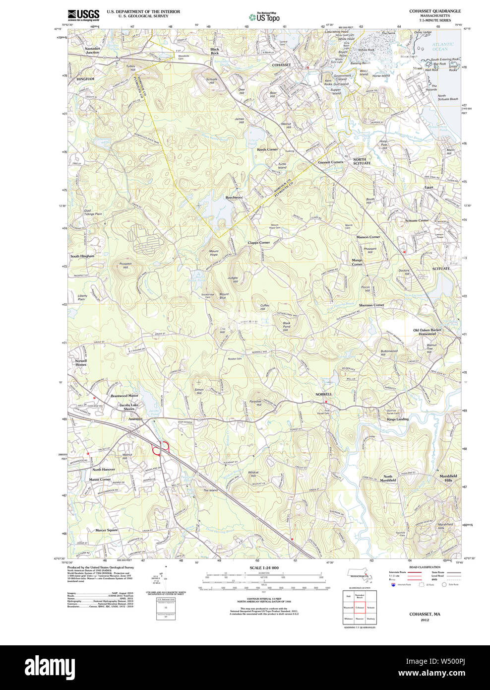 Cohasset Massachusetts Map Cut Out Stock Images And Pictures Alamy