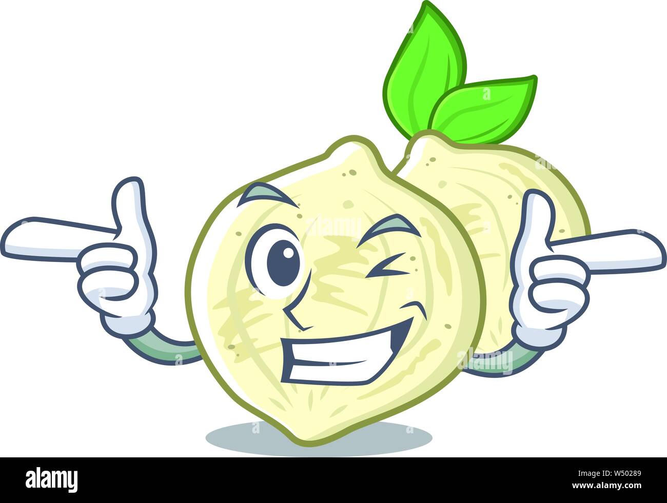 Wink jicama slices in a cartoon bowl vector illustration Stock Vector ...