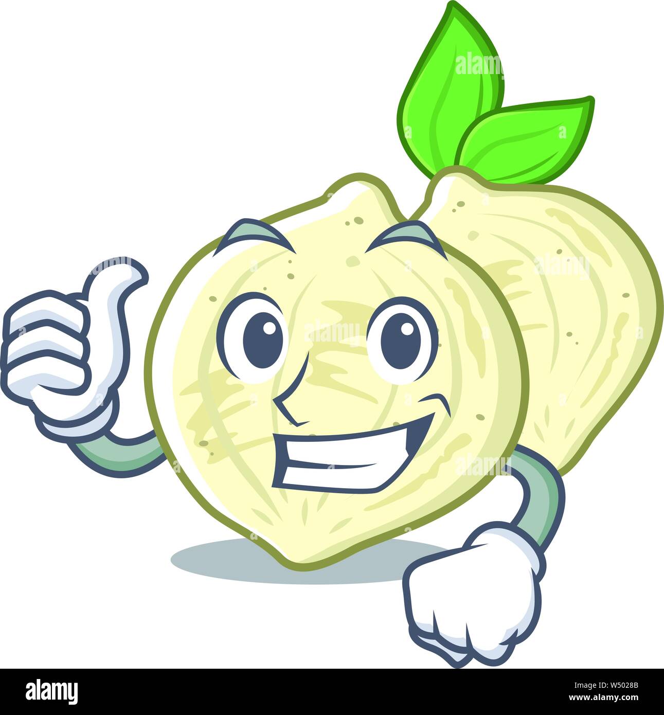 Thumbs up jicama slices in a cartoon bowl vector illustration Stock ...