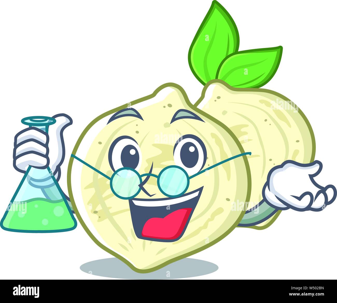 Professor jicama slices in a cartoon bowl vector illustration Stock ...