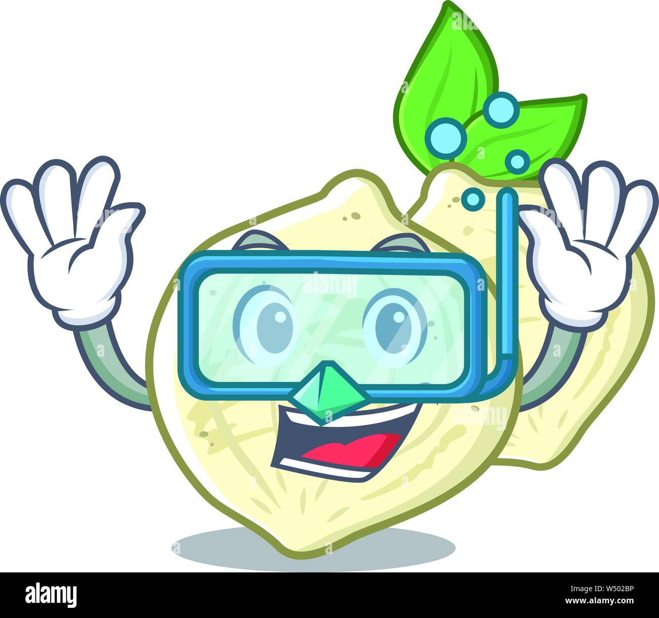 jicama slices in a cartoon bowl vector illustration Stock Vector Image ...