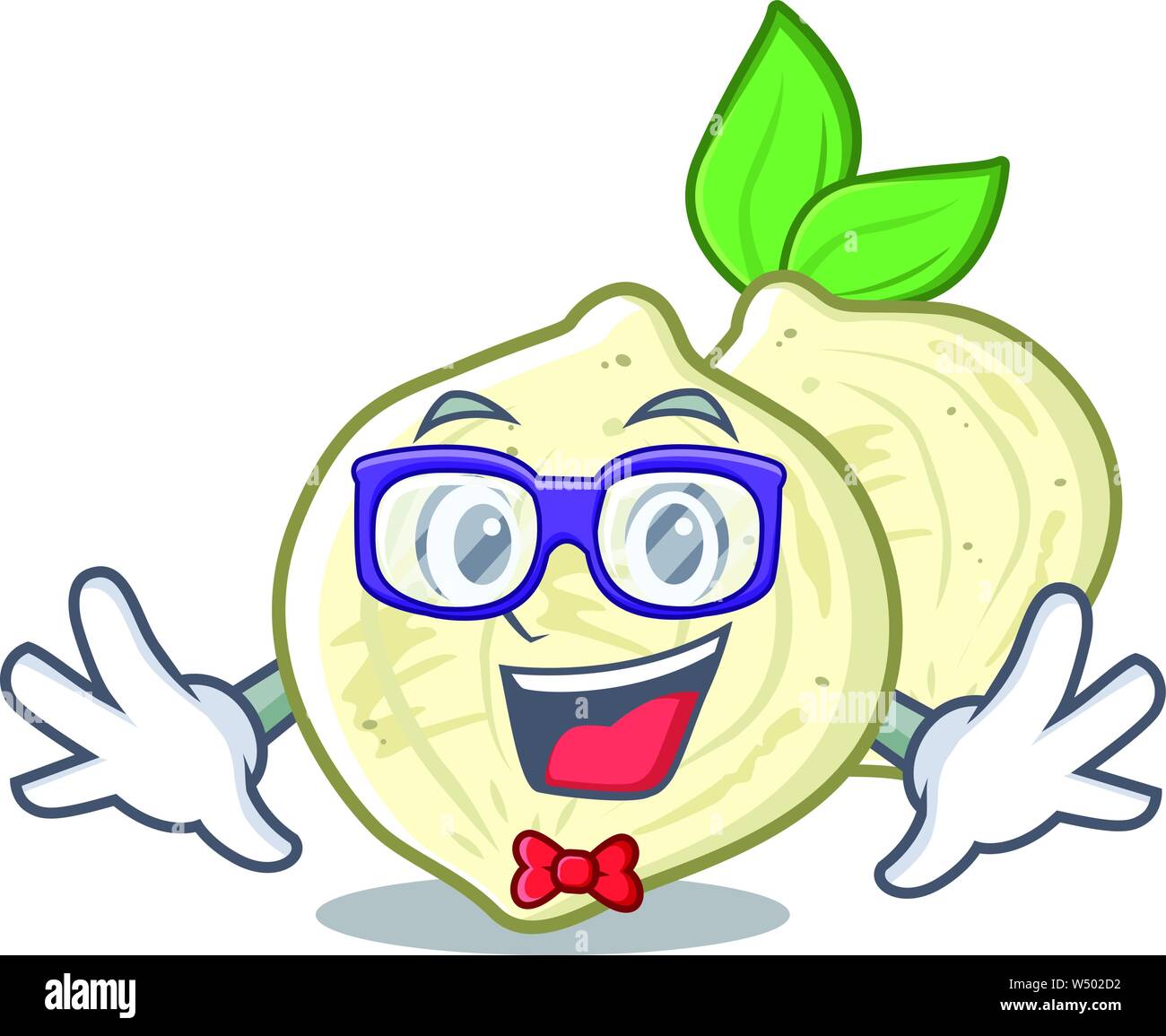 Geek jicama slices in a cartoon bowl vector illustration Stock Vector ...