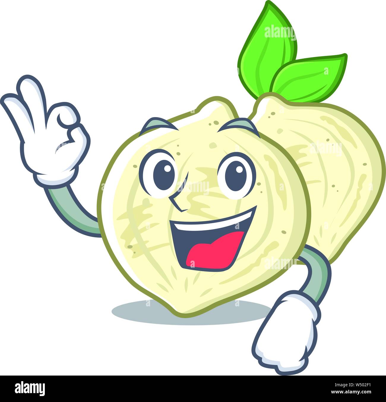 Okay jicama slices in a cartoon bowl vector illustration Stock Vector ...