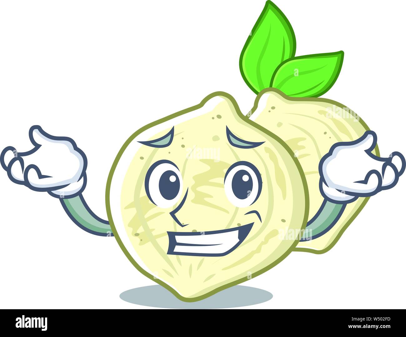 Grinning jicama slices in a cartoon bowl vector illustration Stock ...