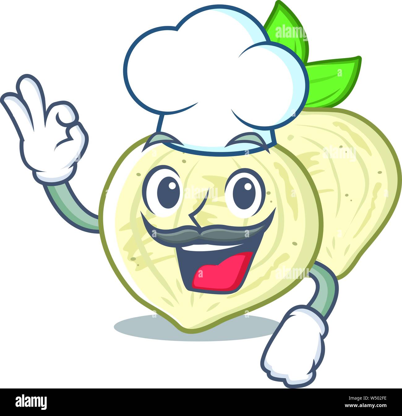 Chef jicama slices in a cartoon bowl vector illustration Stock Vector ...