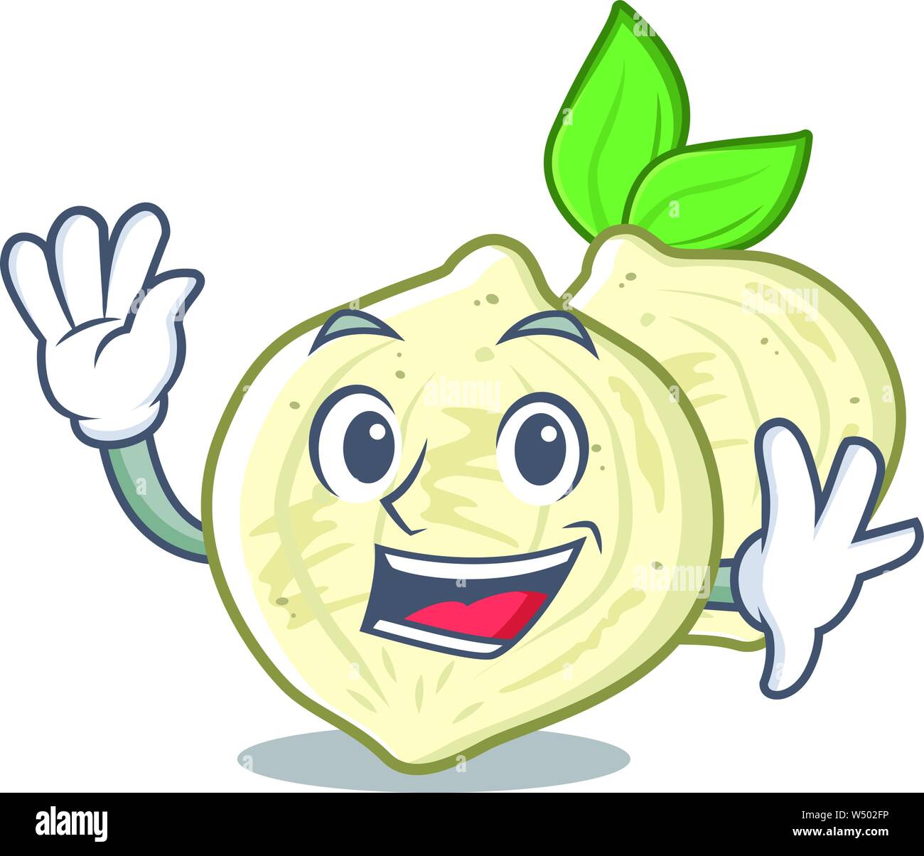 Waving jicama slices in a cartoon bowl vector illustration Stock Vector ...