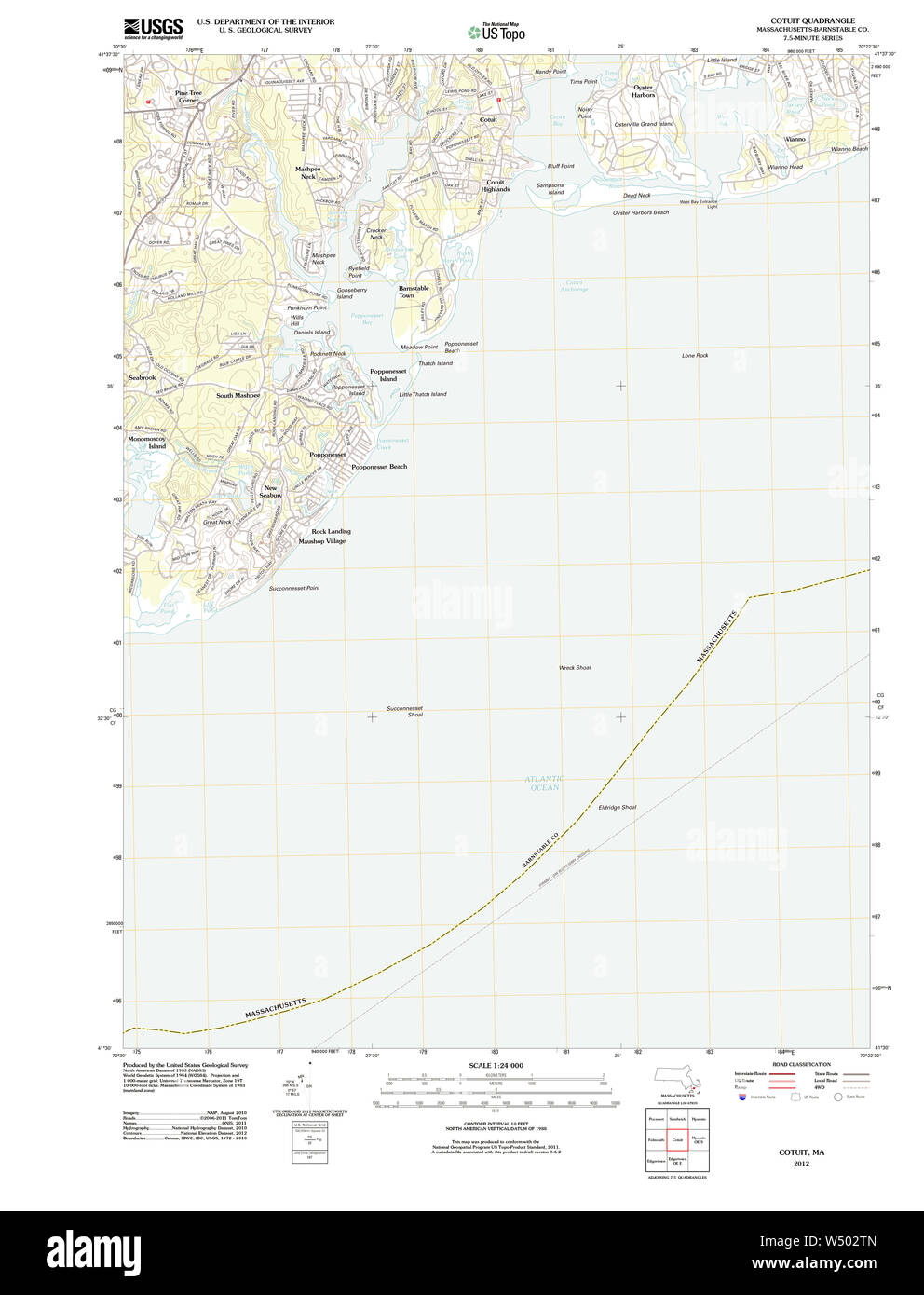 Massachusetts USGS Historical Topo Map MA Cotuit 20120529 TM ...