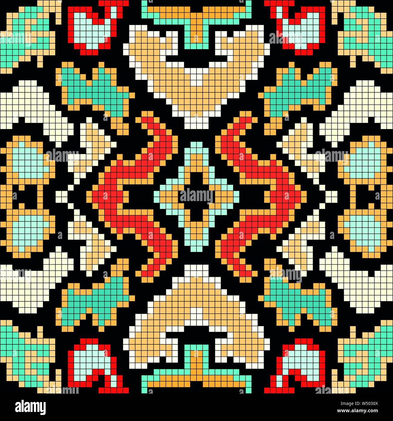 small pixels colored geometric background seamless pattern vector ...