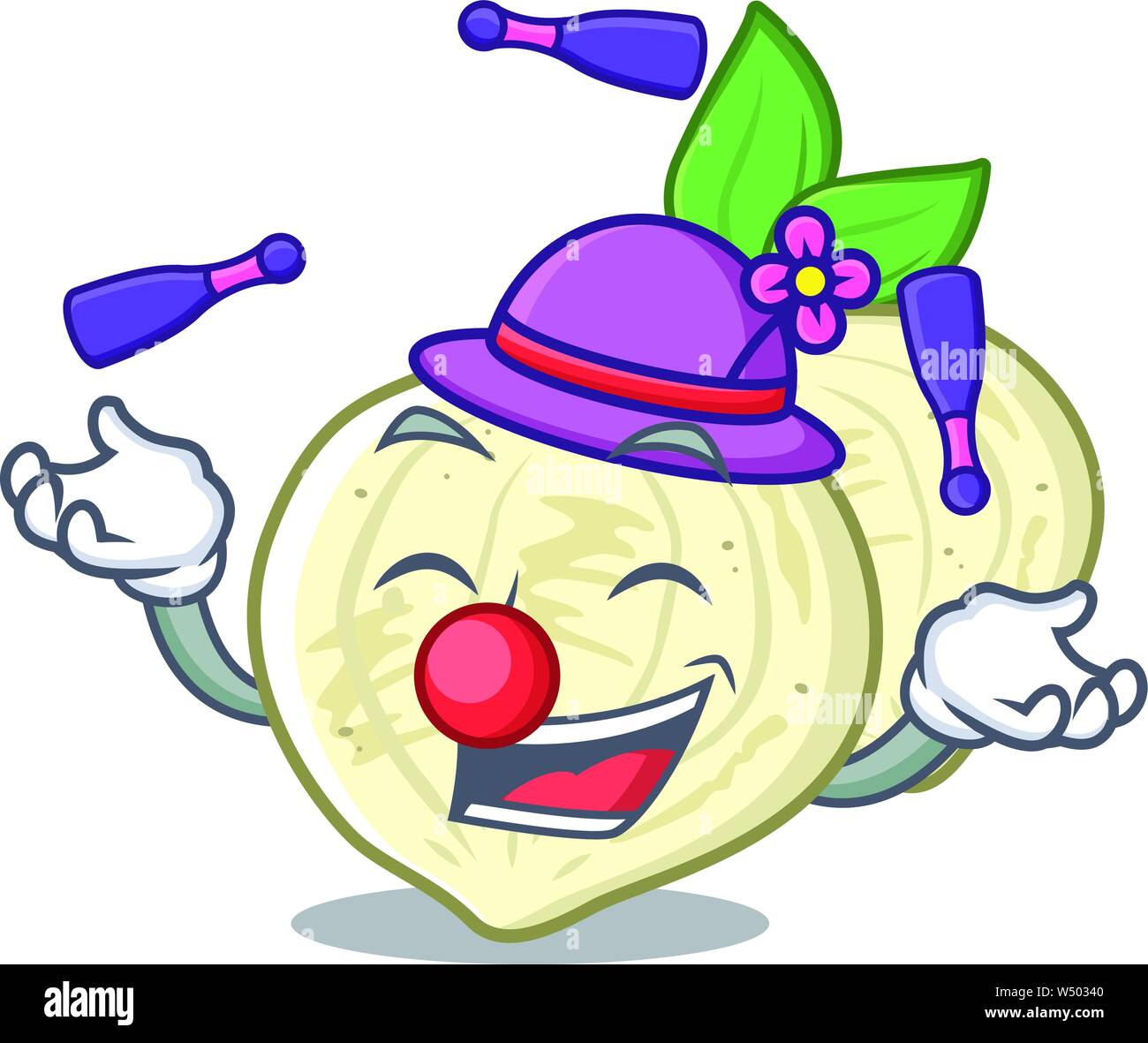 Juggling jicama in the a cartoon shape vector illustration Stock Vector ...