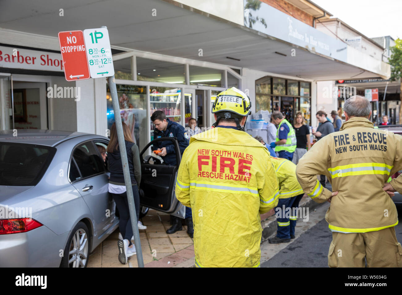 emergency services fire, paramedic and police officer attend scene in ...