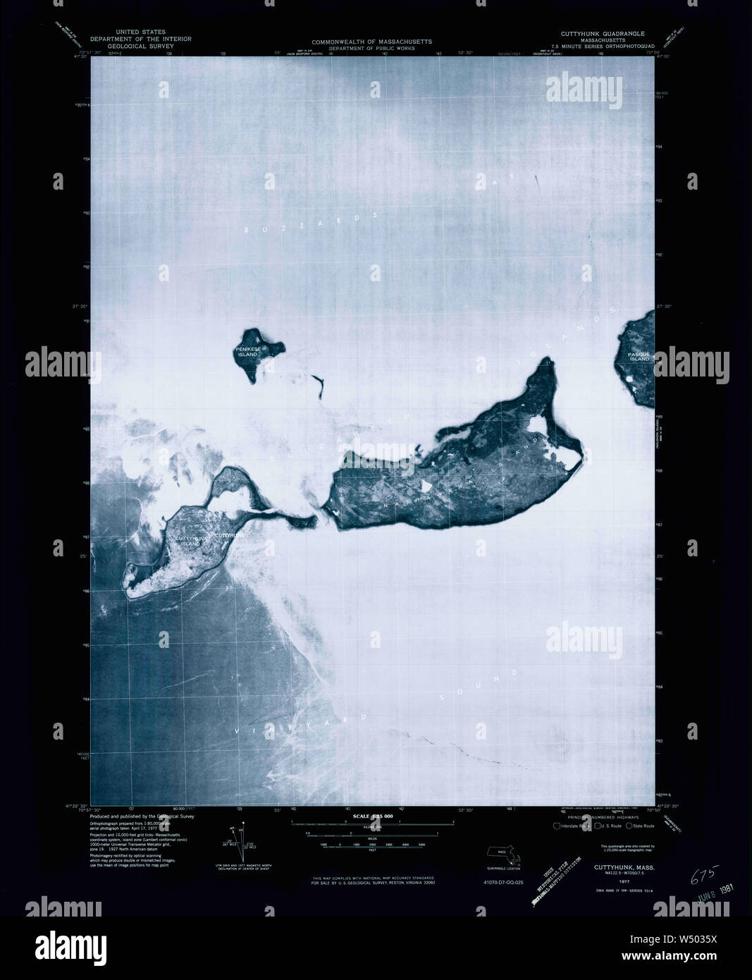 Massachusetts USGS Historical Topo Map MA Cuttyhunk 350906 1977 25000 ...