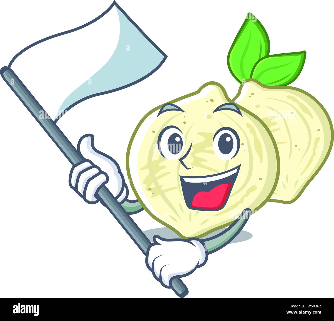 With flag jicama in the a cartoon shape vector illustration Stock ...