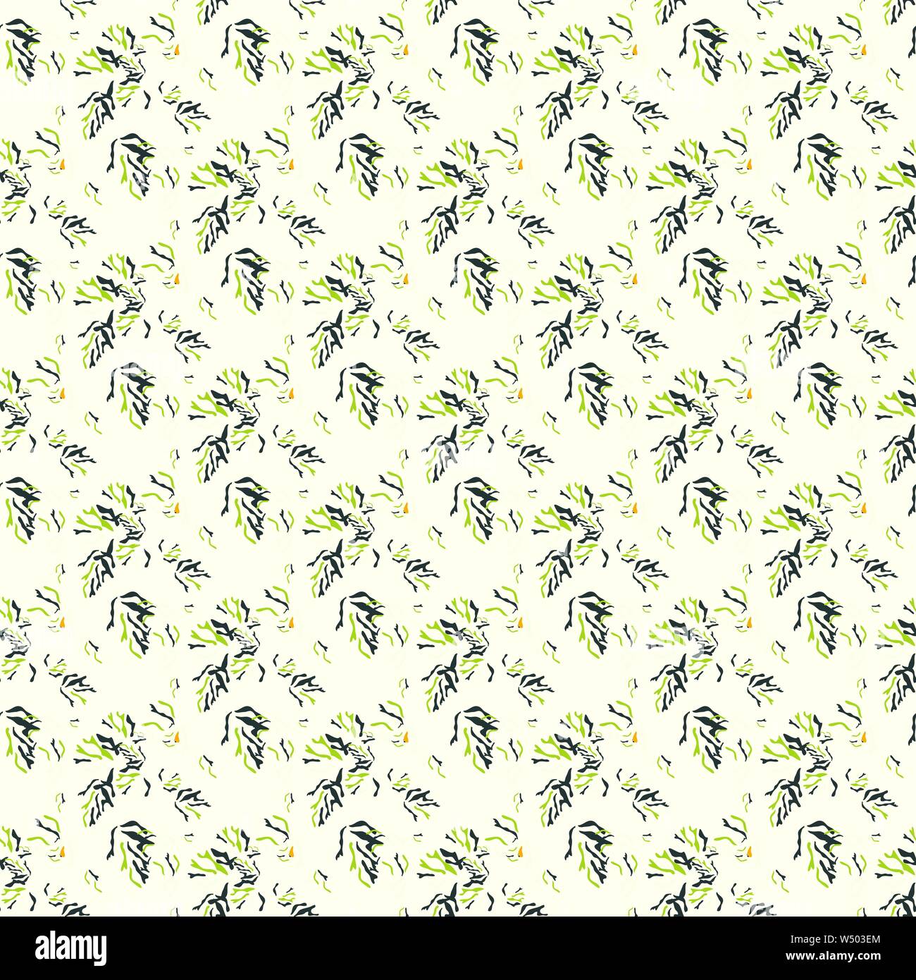 green tree leaves on a light background seamless pattern vector ...