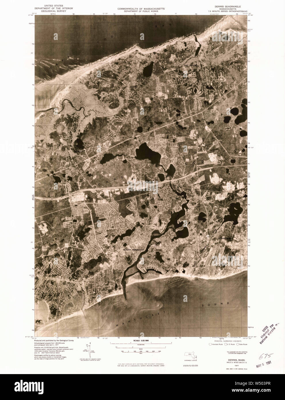 Massachusetts USGS Historical Topo Map MA Dennis 350916 1977 25000 ...