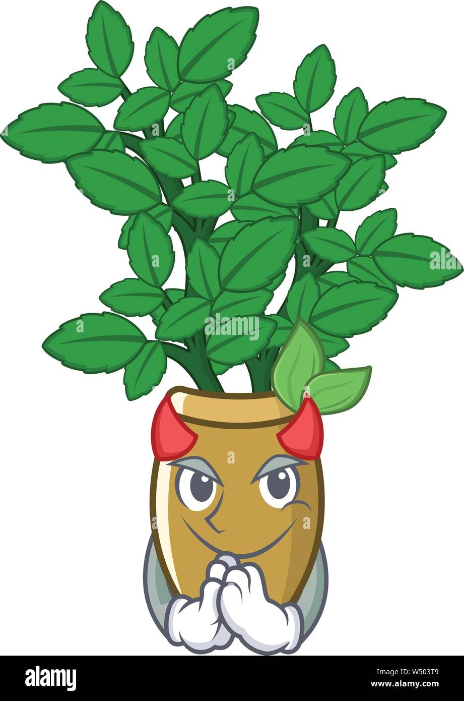 Devil lemon balm in the cartoon shape vector illustration Stock Vector ...
