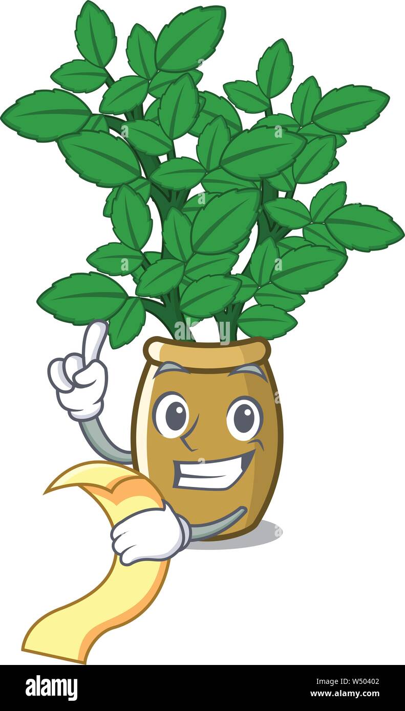 With menu lemon balm in the cartoon shape vector illustration Stock ...